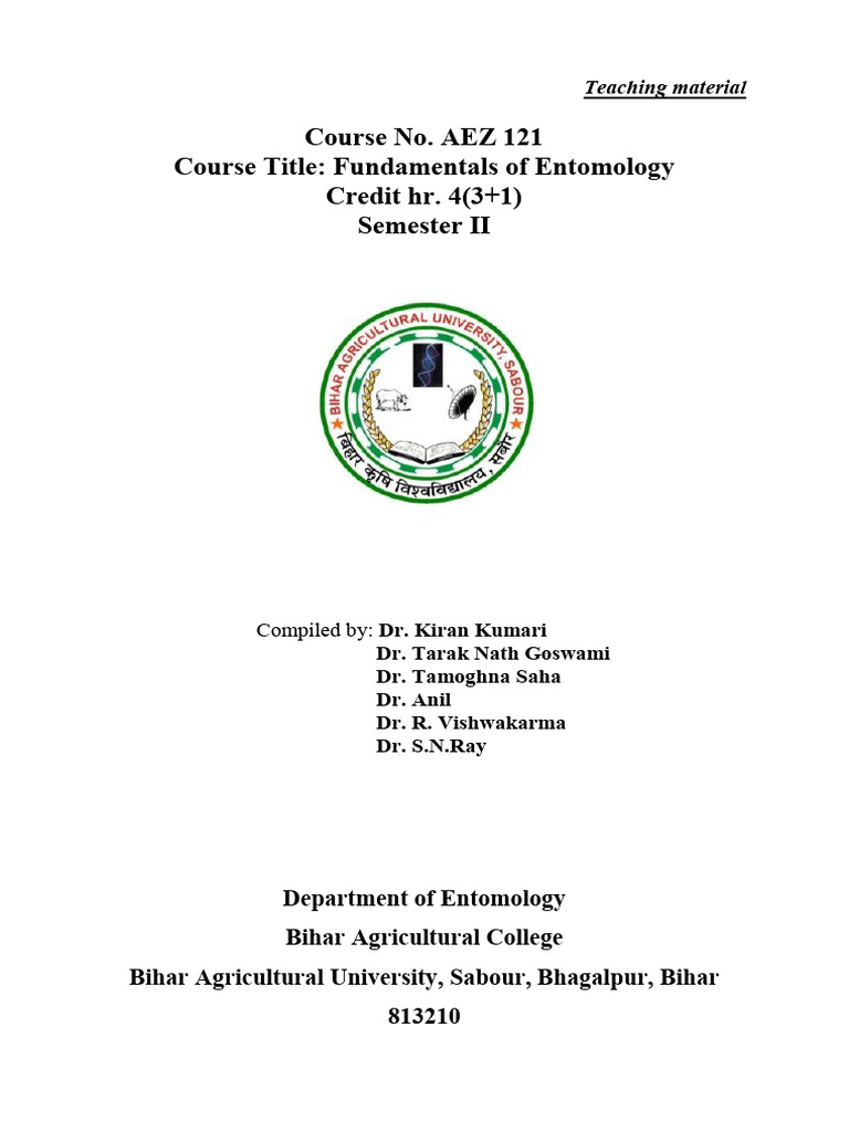 Fundamentals of Entomology Course Overview | PDF | Hexapoda ...