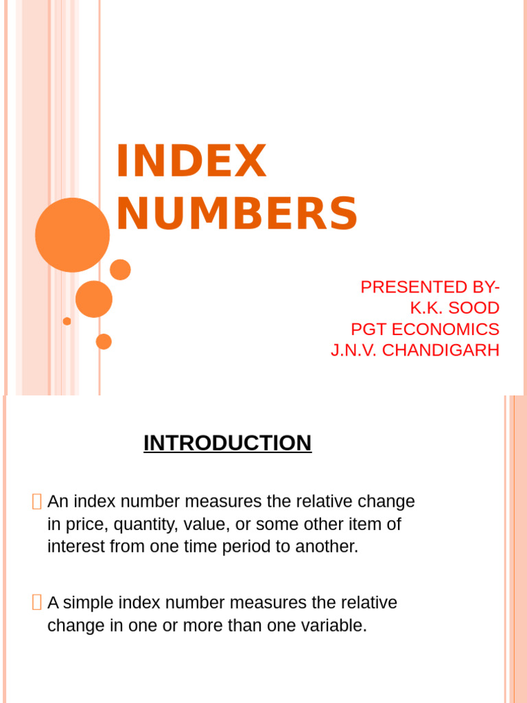 CH 8 Index Numbers 1 | PDF | Cost Of Living | Price Indices