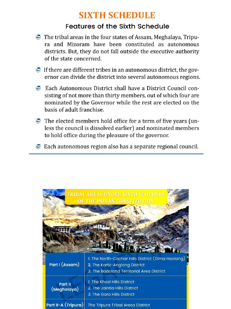 Sixth Schedule | PDF