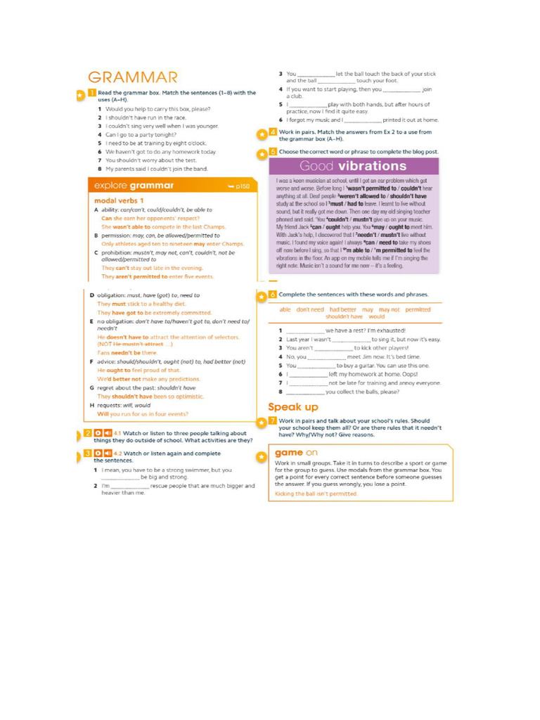 Unit 4 - Grammar - SB+WB | PDF