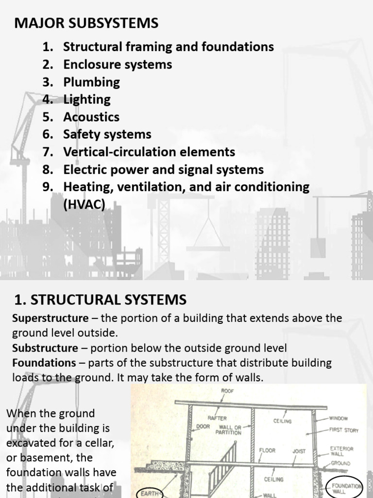 Lesson 4 Major Subsystems_102422 | PDF | Framing (Construction) | Beam (Structure)