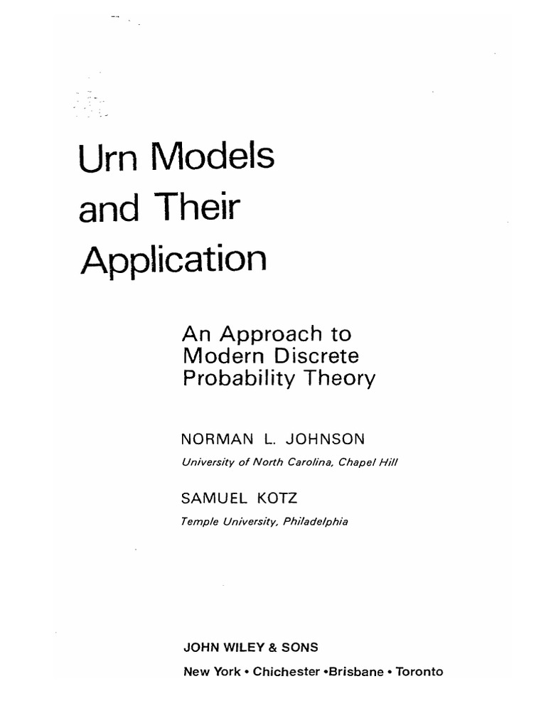 Urn Models and Their Application | PDF