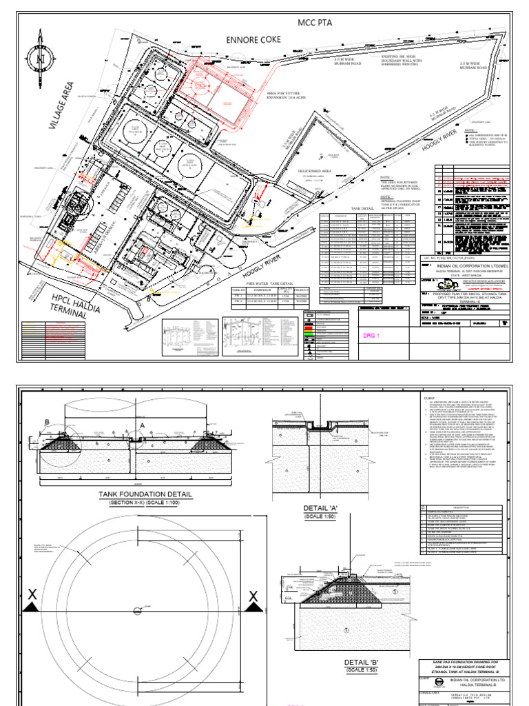 Ethanol Tank Drawings-3900 KL-24M DIA X 10.5M HT-IOCL-HALDIA | PDF