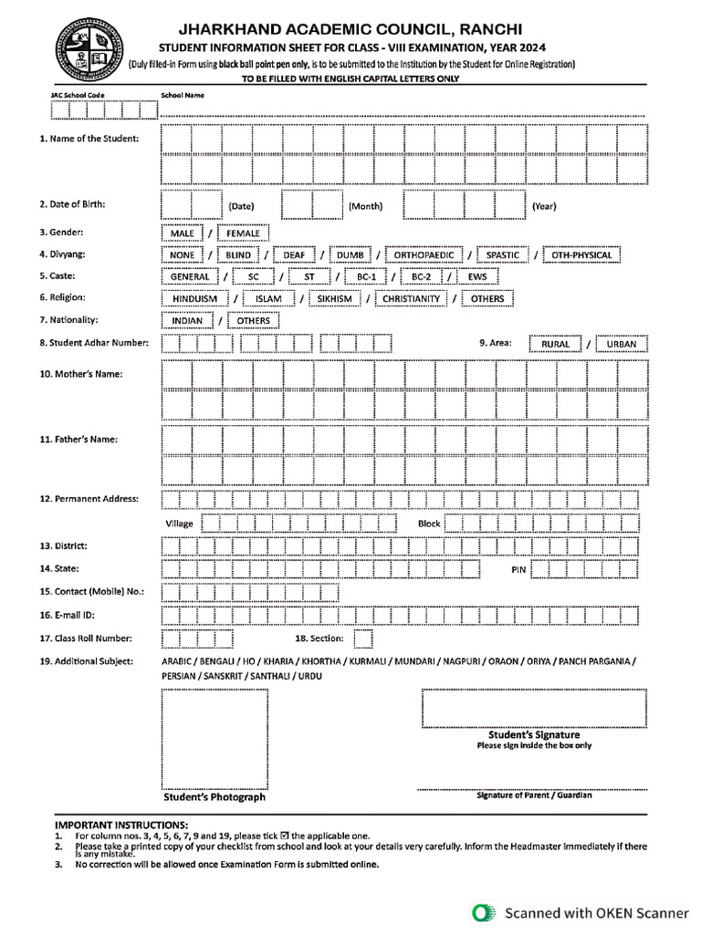 8 Class Registration 2024 | PDF
