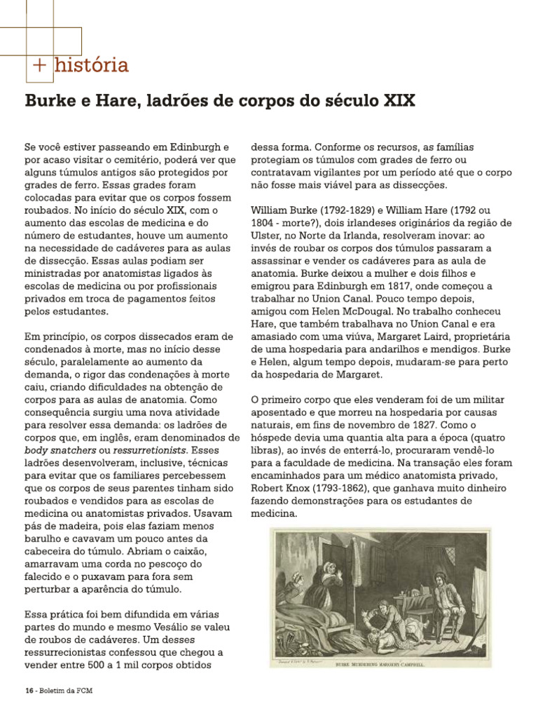 Historia Burke e Hare | PDF