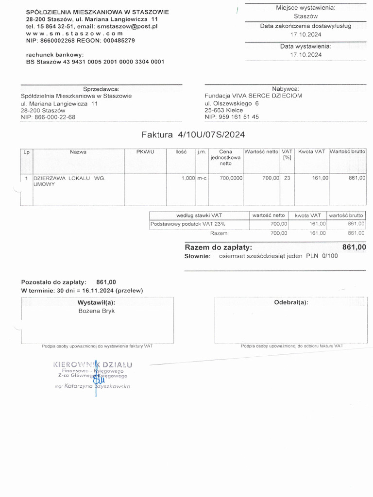 Faktura Vive 000137 | PDF