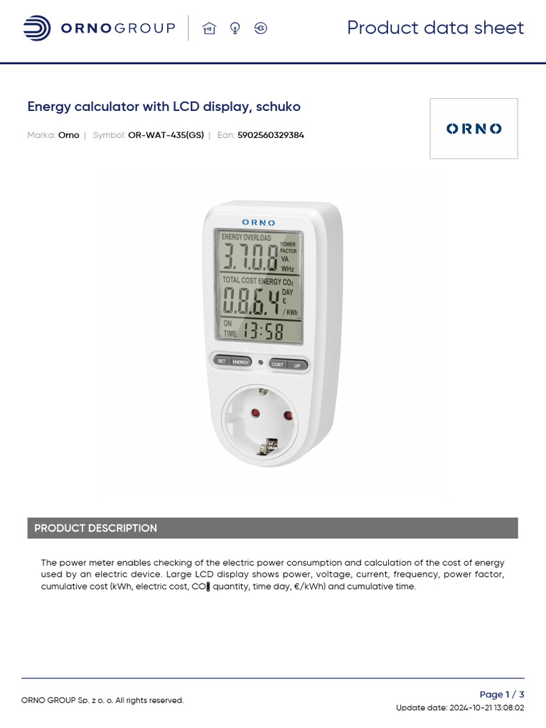 Energy Calculator with LCD Display | PDF