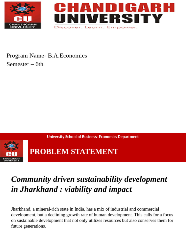 Community Driven Sustainability Development in Jharkhand Viability and Impact | PDF | Economics ...