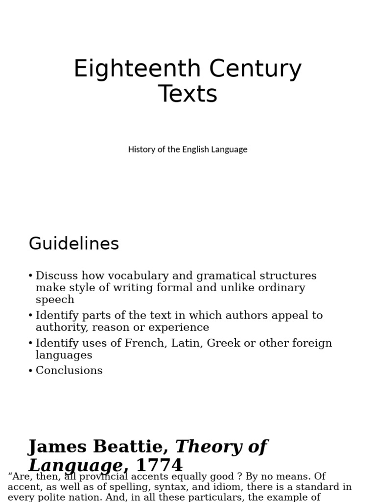 18th Century Texts | PDF | English Language | Linguistics