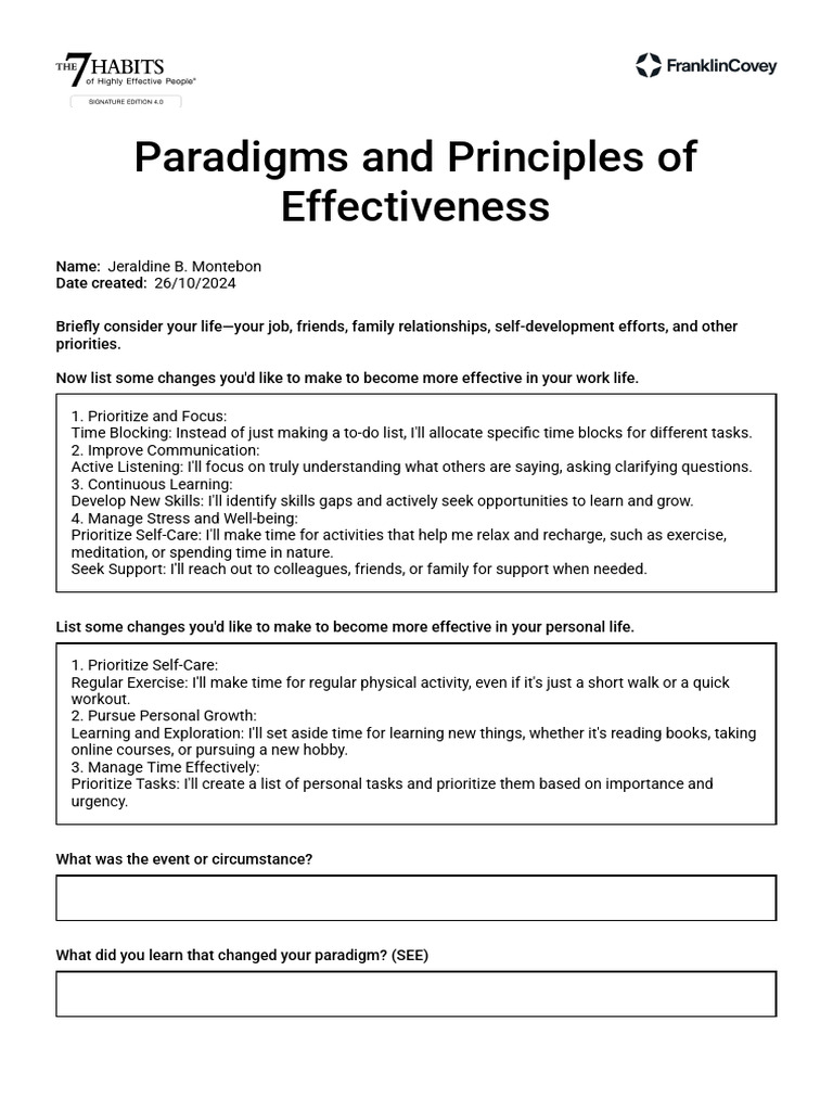 Paradigms and Principles of Effectiveness | PDF