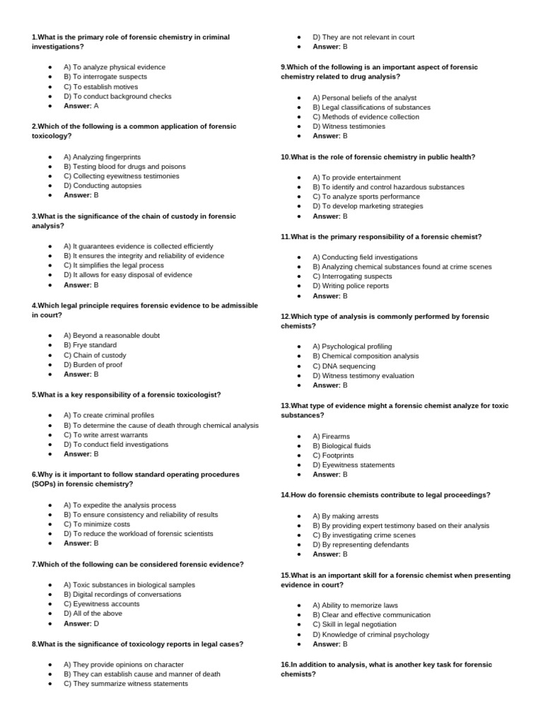 Q and A Cri 023 | PDF | Crime Scene | Forensic Science