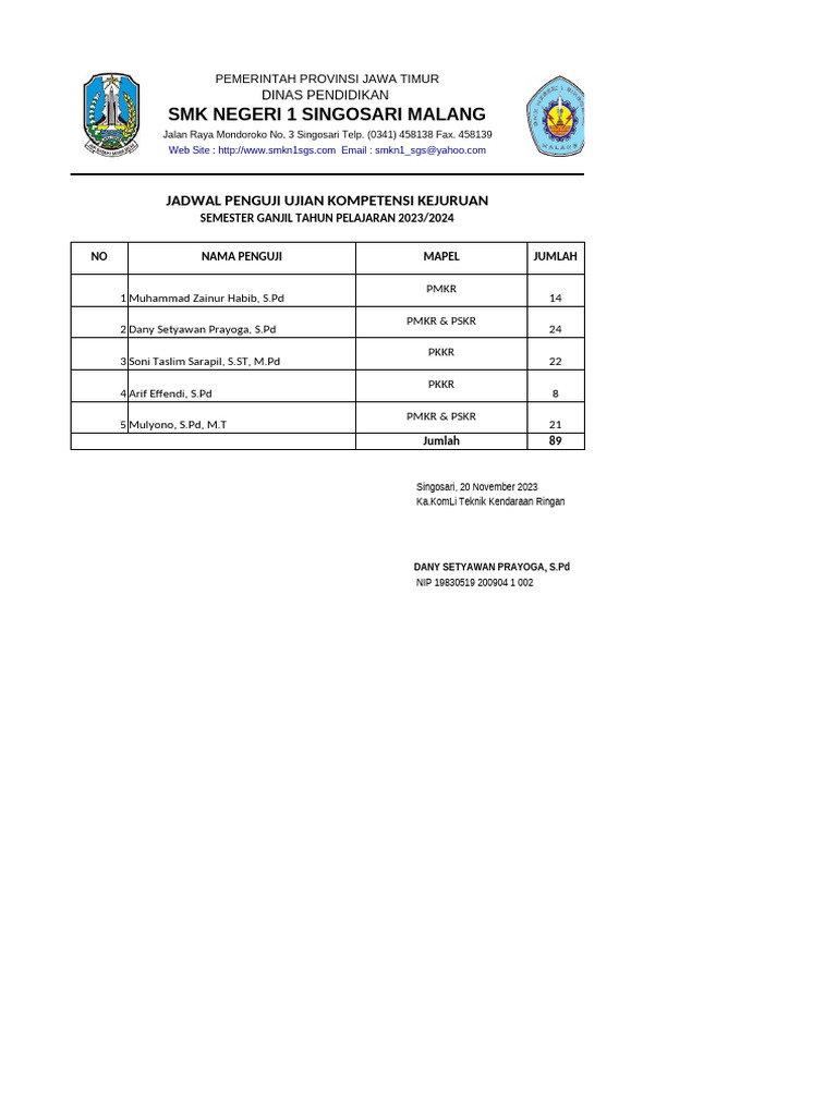 Jadwal Ujian Kompetensi Smk 2023 2024 Pdf