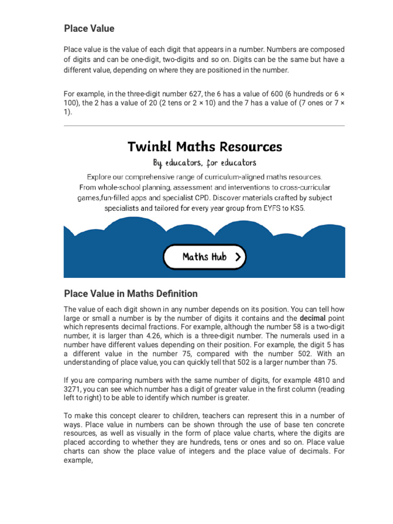 What Is Place Value - Maths Definition & Examples - Twinkl | PDF ...