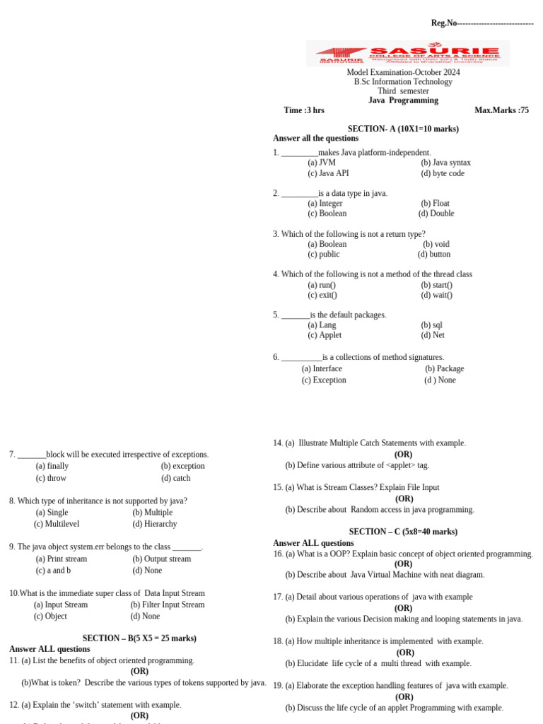 Java Model 24 Pdf Java Programming Language Class Computer
