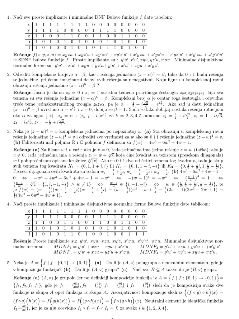 Zadaci Za Prvi Kolokvijum | PDF