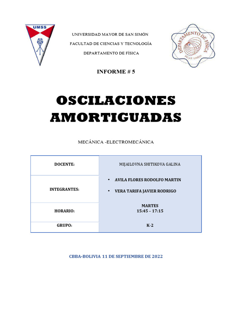 INFORME 5 | PDF | Oscilación | Resonancia