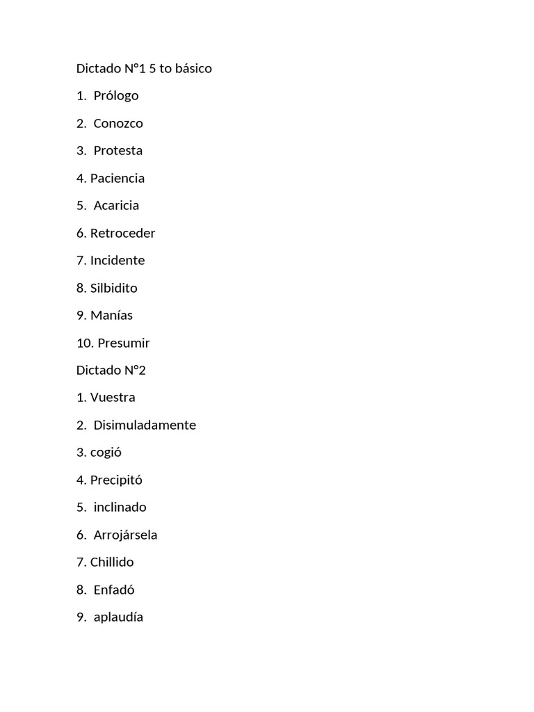 Dictado 5to | PDF