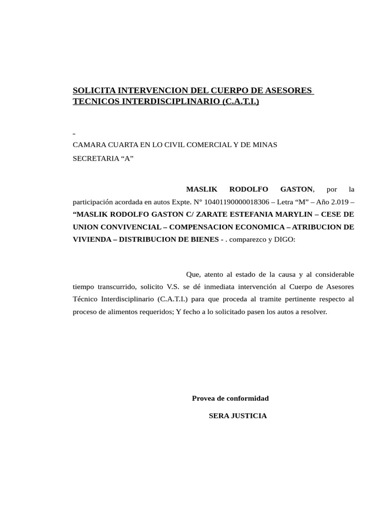 Solic. Intervencion | PDF