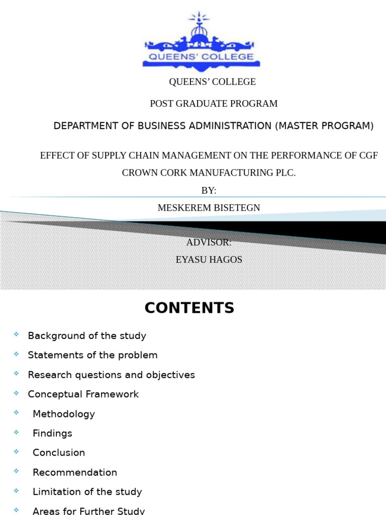Thesis Presentation Final | PDF | Supply Chain Management | Statistics