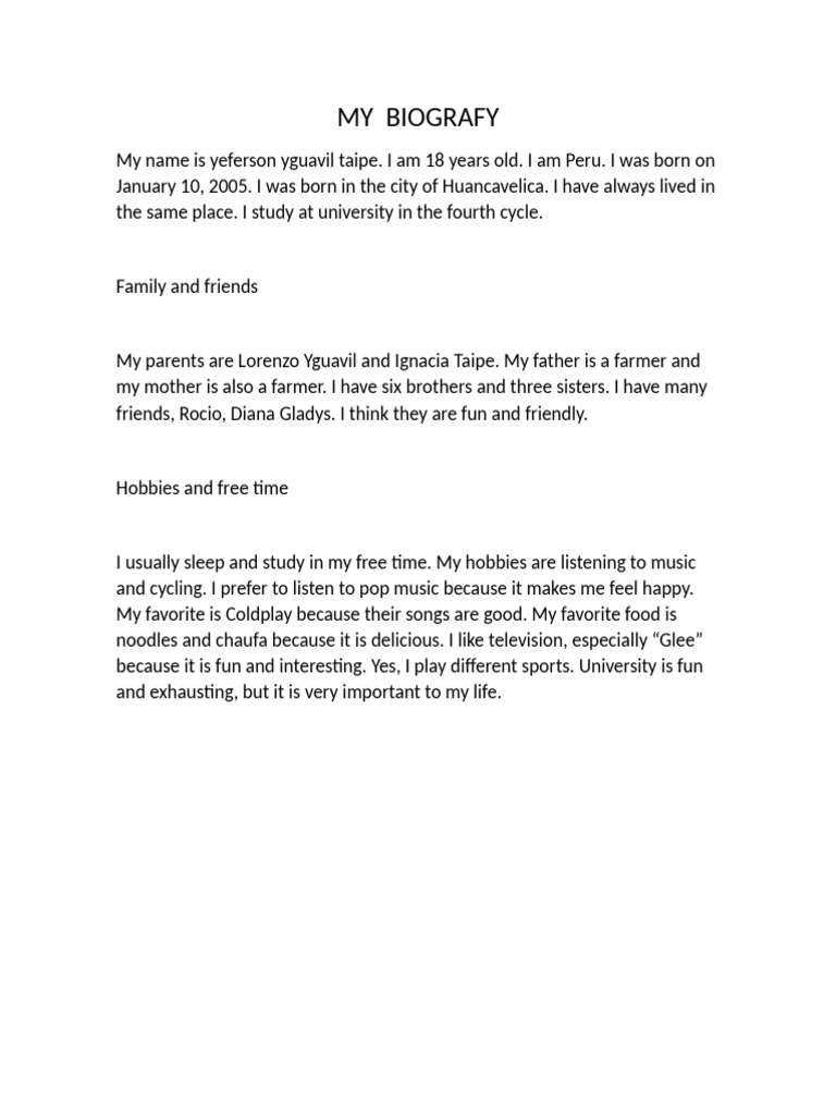 My Biografy | PDF | Art