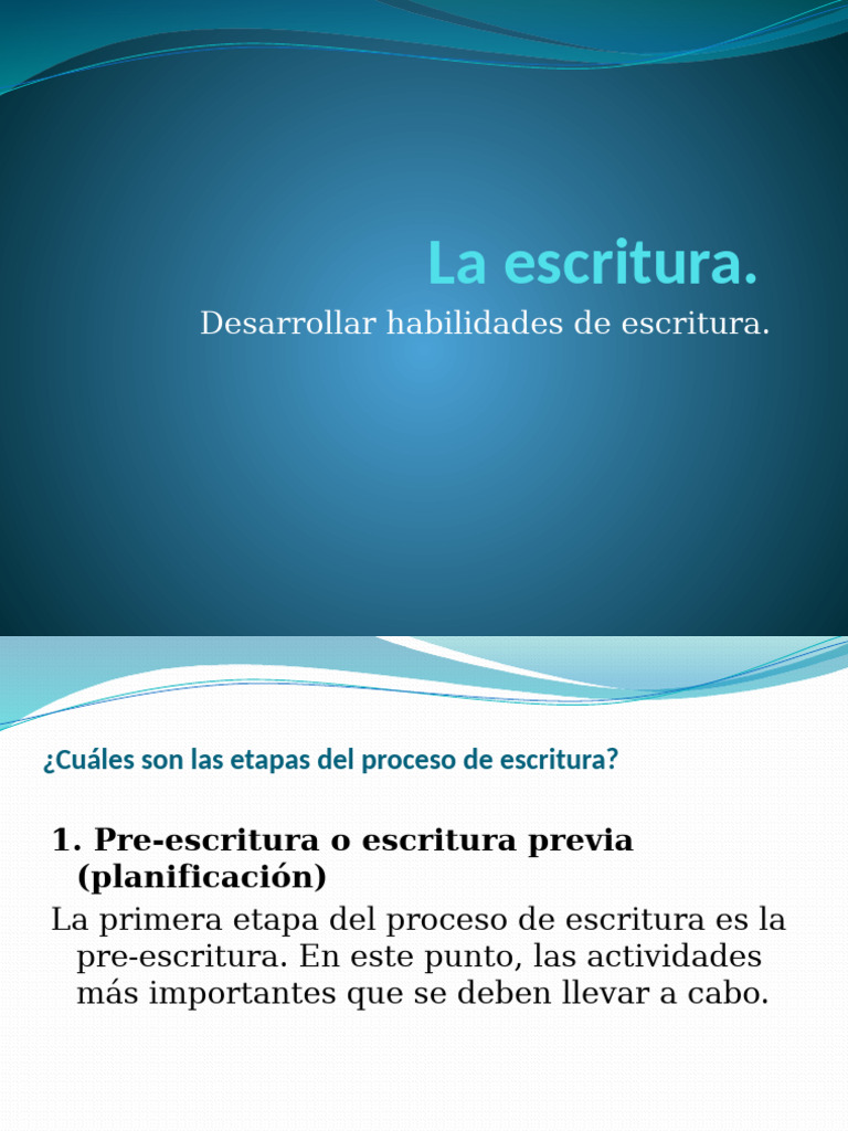 Etapas del Proceso de Escritura | PDF | Artes del Lenguaje y ...