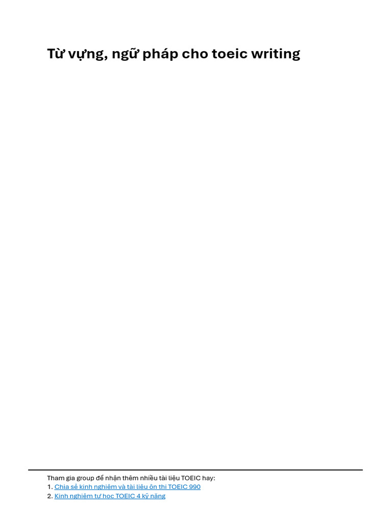 Language For TOEIC Writing | PDF