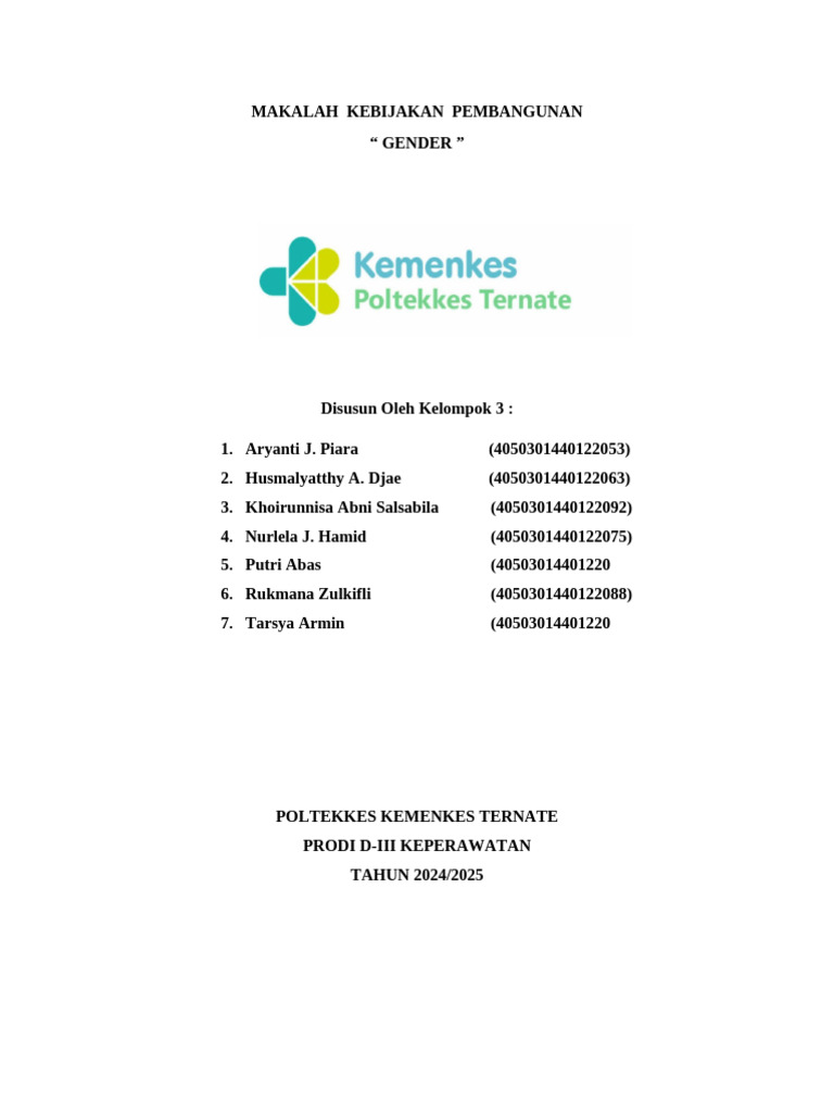 Lanjutan MKLH Gender Kel 3 | PDF