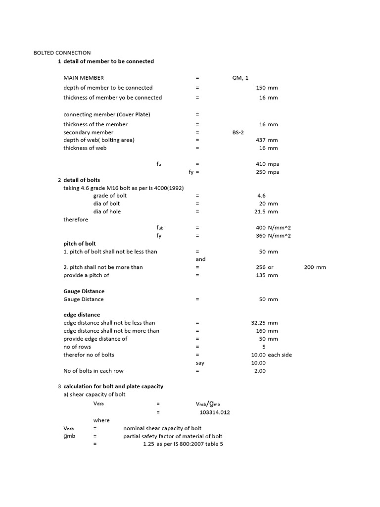 Splice Flange Bolt Design | PDF | Screw | Metalworking
