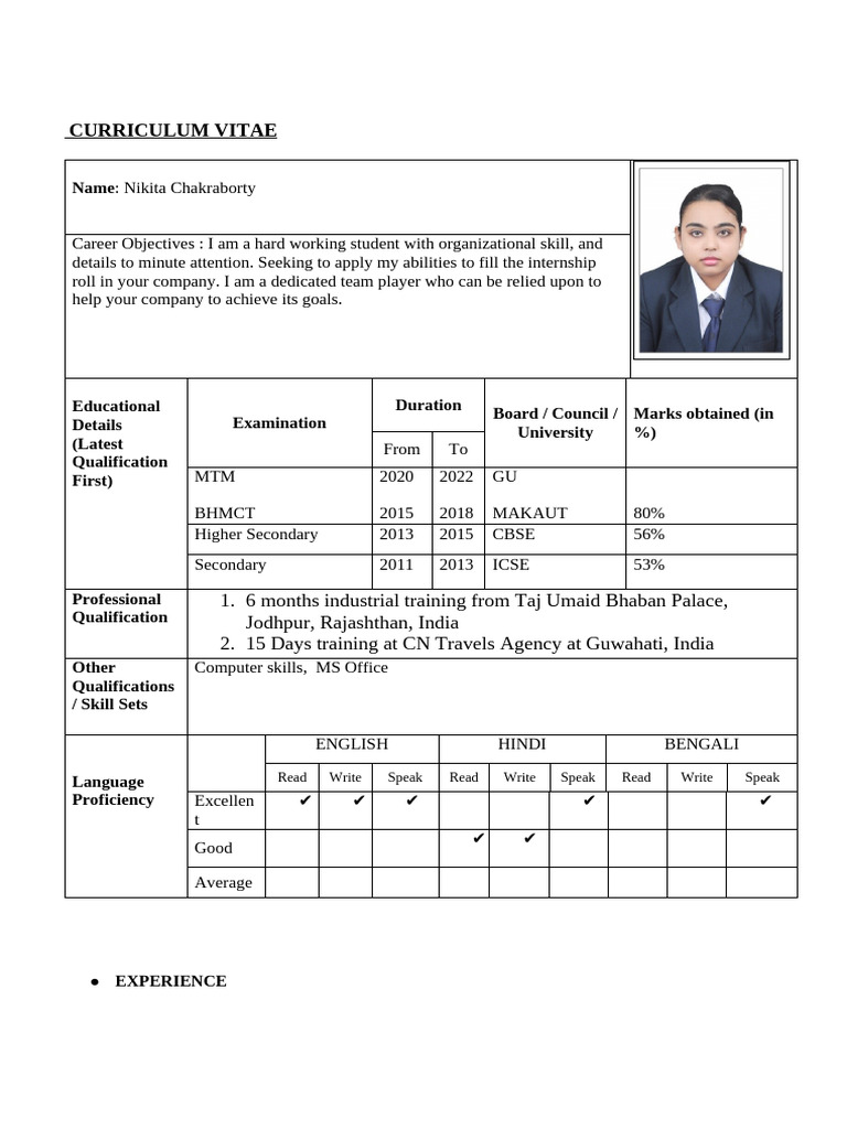 Nikita Resume 28 | PDF