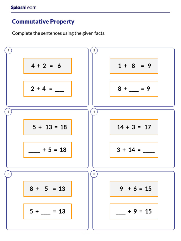 Commutative Property of Addition | PDF