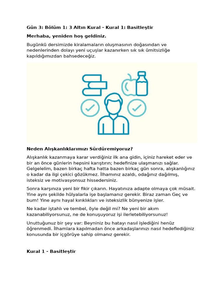 Gün - Altın Kural - Kural 1 Basitleştir | PDF