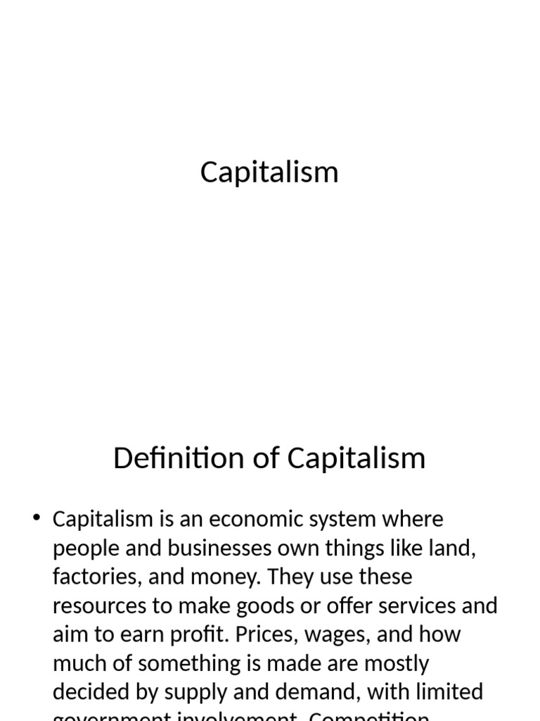 Capitalism Presentation | PDF