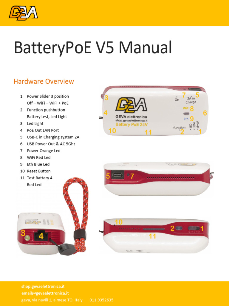 BatteryPoE V5 Manual v1.0 | PDF | Wi Fi | Usb