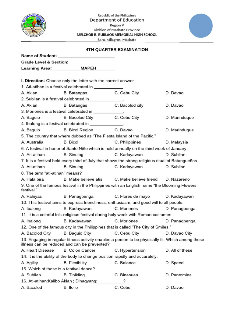 Assessment Quarter 4 | PDF | Cancer | Clinical Medicine
