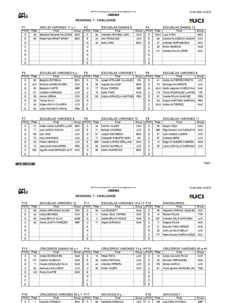 Planillas Finales 6 | PDF