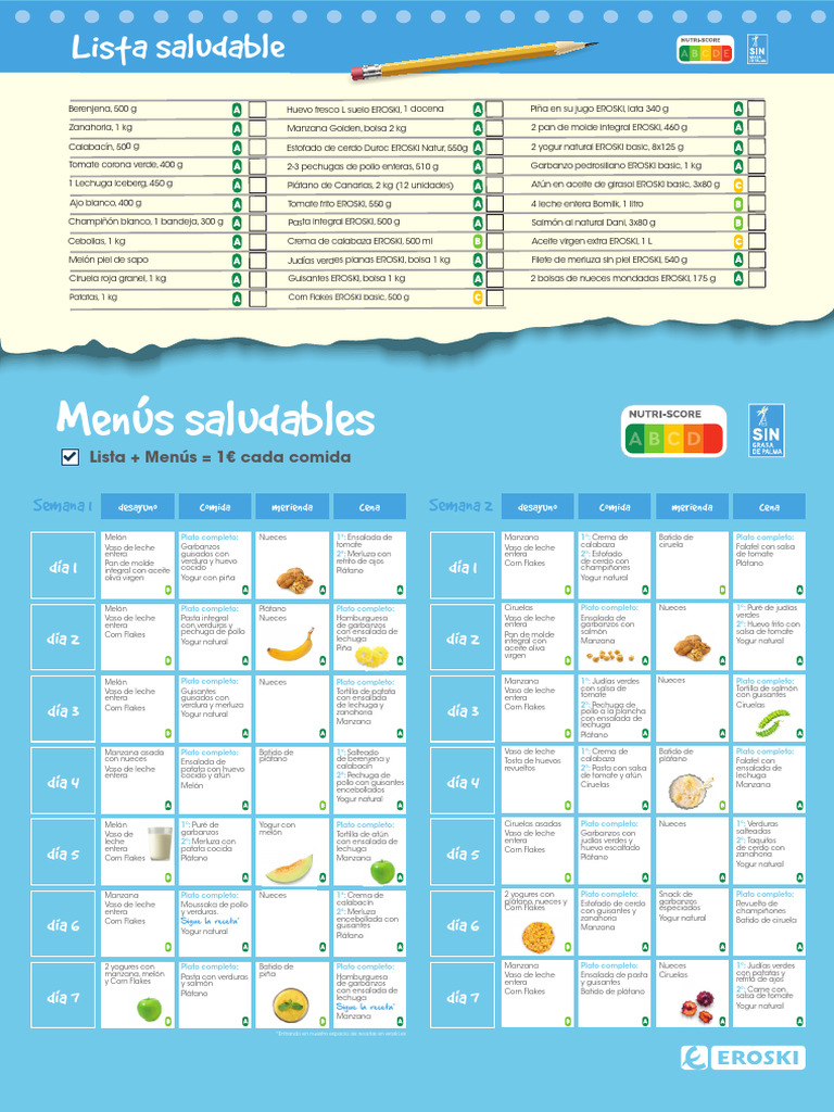 Lista y Menú Saludables | PDF | ensalada | Cocina occidental