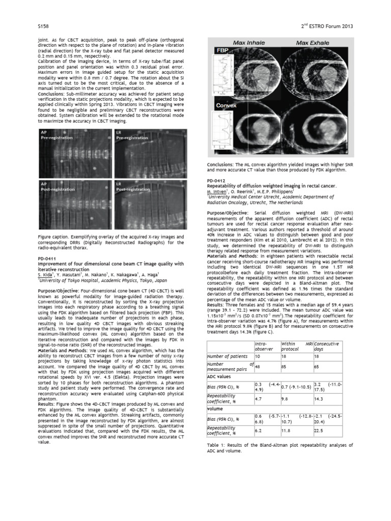 Improvement of Four Dimensional Cone Beam CT Image Quality With Iterative Reconstruction | PDF ...