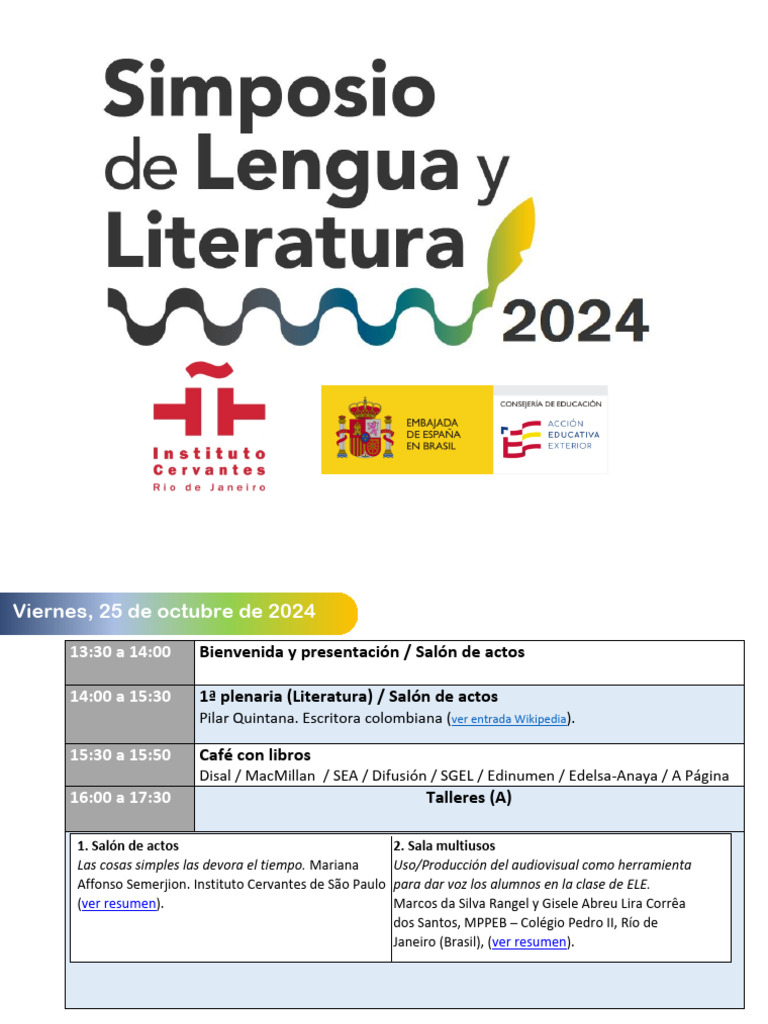 Simposio - Programa 2024 | PDF | Brasil