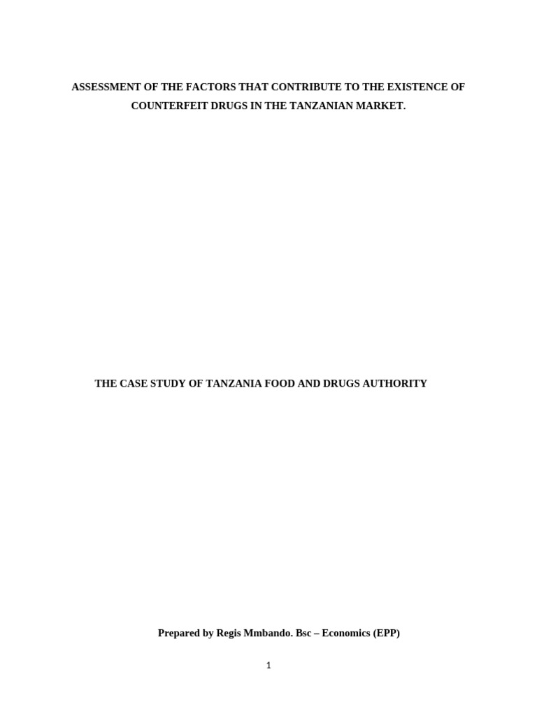 Research Proposal-Assessment of The Factors That Contribute To The Existence of Counterfeit ...