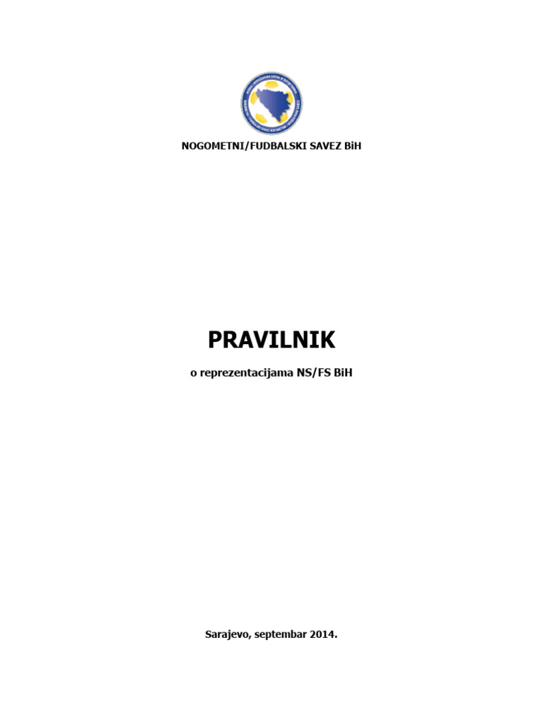 Pravilnik o Reprezentacijama NS_FS BiH | PDF