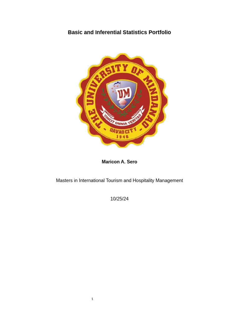 SERO M - MITH - Basic and Inferential Statistics Portfolio | PDF | Statistics | Type I And Type ...