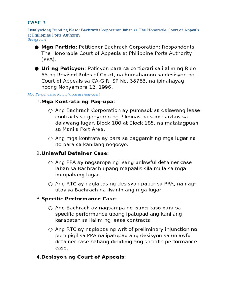 Case 3 Explanation in Tagalog | PDF