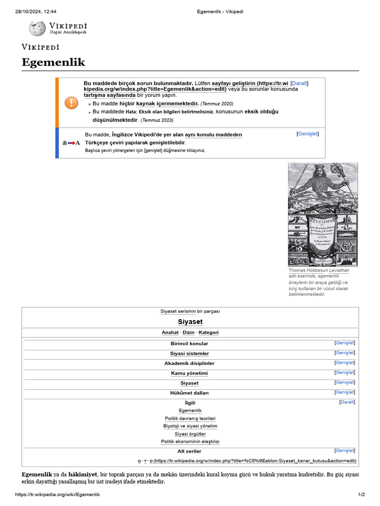 Egemenlik - Vikipedi | PDF