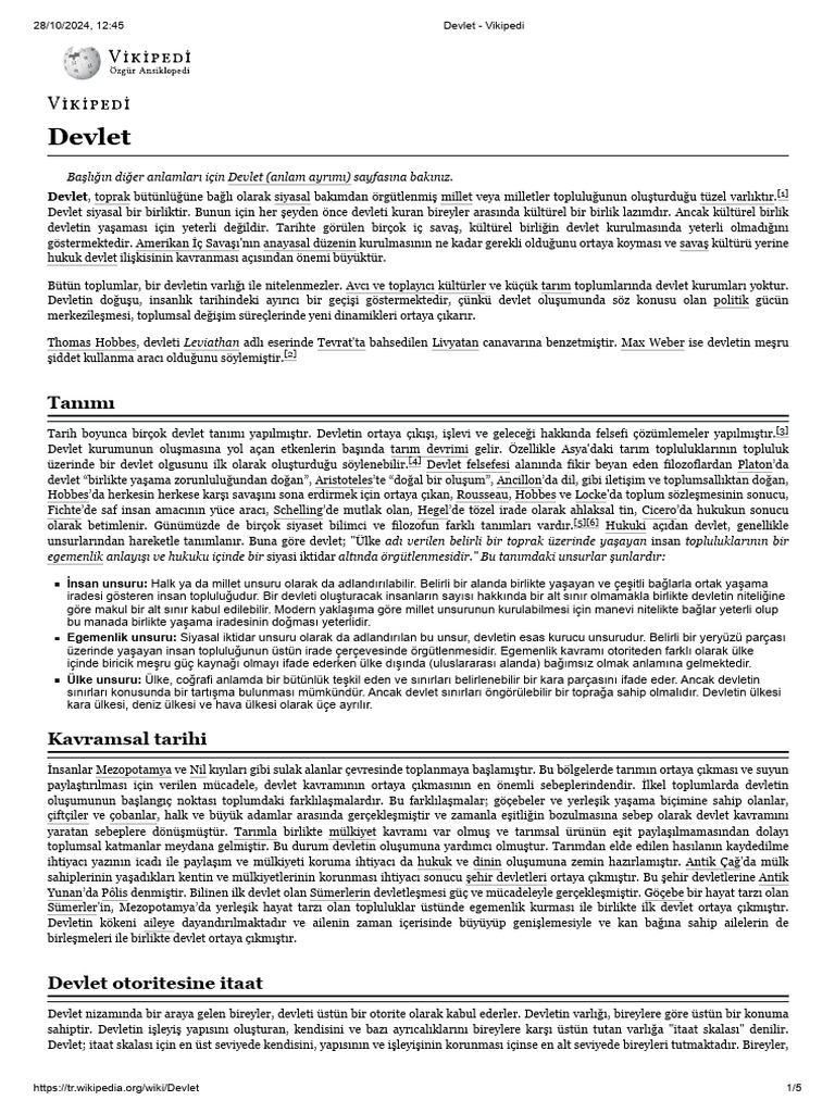 Devlet - Vikipedi | PDF