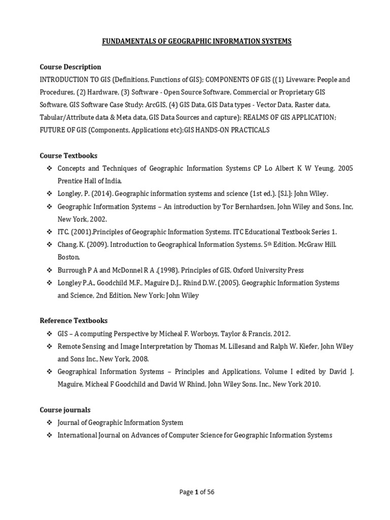 MGE B109 Fundamentals of GIS Notes | PDF | Arc Gis | Geographic ...