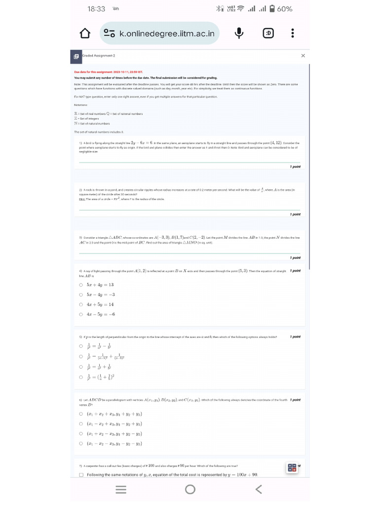 Graded Assignment 1 - Maths 1 Week 2 | PDF