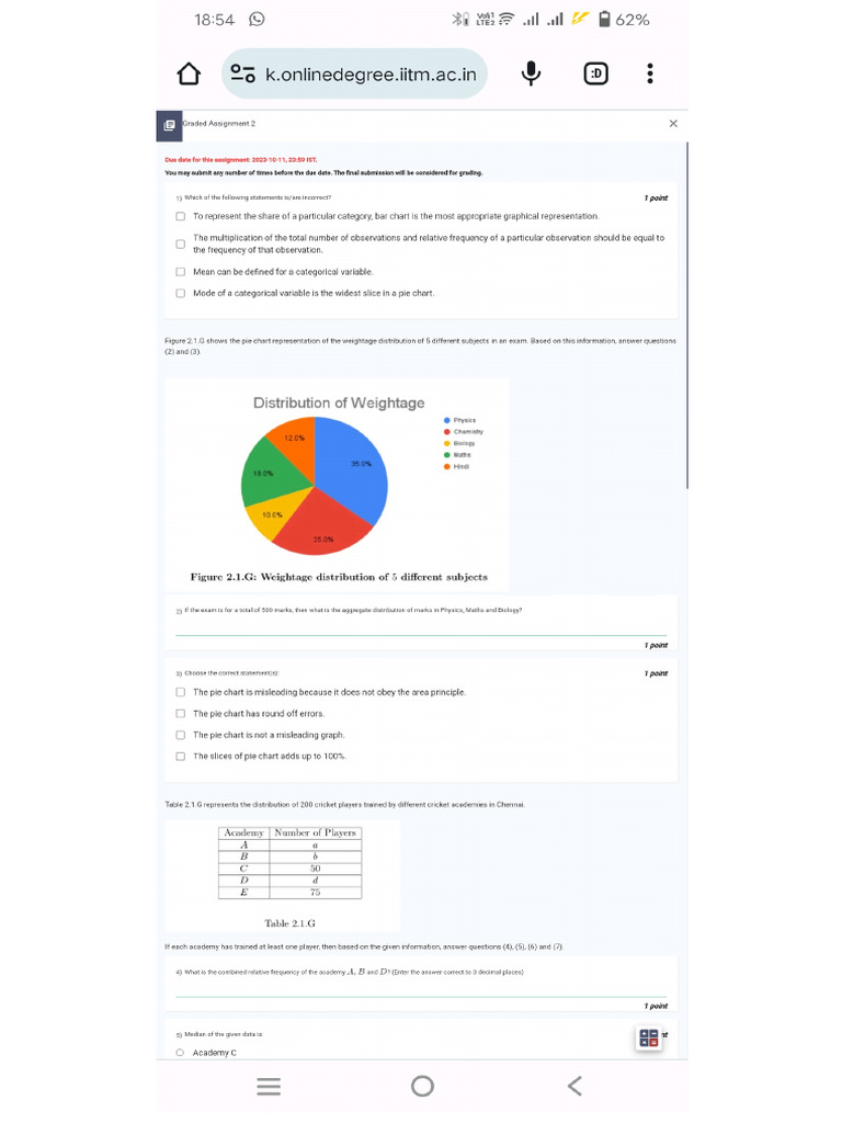 Graded Assignment Statistics 1 . Week 2 | PDF