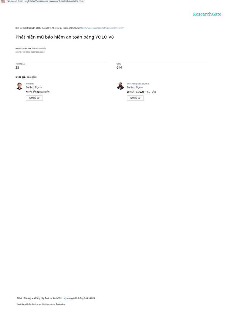 Safety - Helmet - Detection - Using - YOLO - V8 (1) .En - VI | PDF