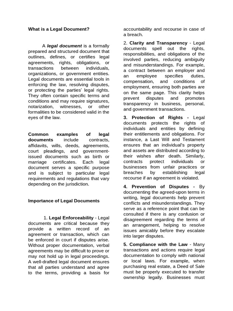 What Is A Legal Document | PDF | Memorandum | Lease