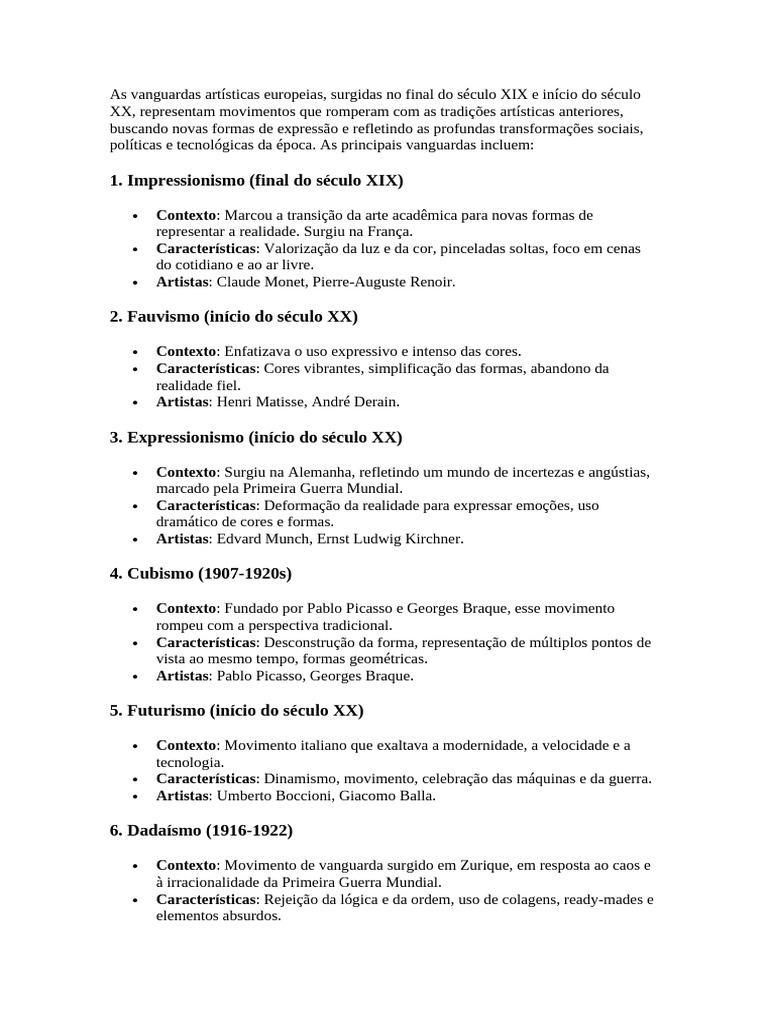 Vanguarda e Arte Moderna na Europa | PDF | Arte abstrata | Surrealismo